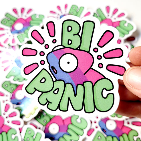 Bi Panic! Vinyl Sticker – Handmade Pride